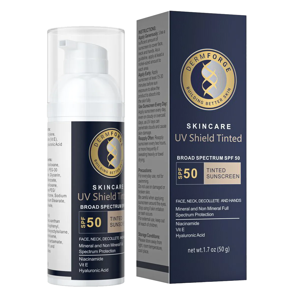 Buy Uv Shield Tinted Sunscreen | SPF 50 Sunscreen | DermForge